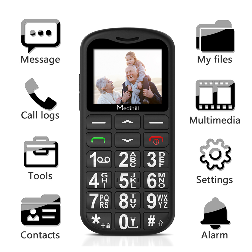 Medihill SOS Phone – Emergency Mobile with SOS Button & Loud Speaker